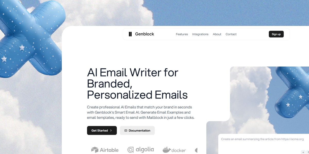 Genblock - AI Email Writer for Branded, Personalized Emails